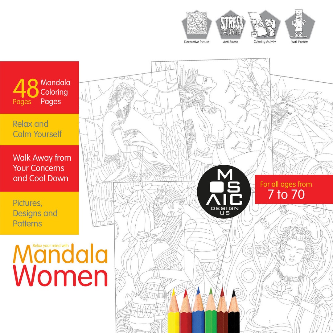 Printable Adult Coloring Book for Women Coloring Pages - Etsy