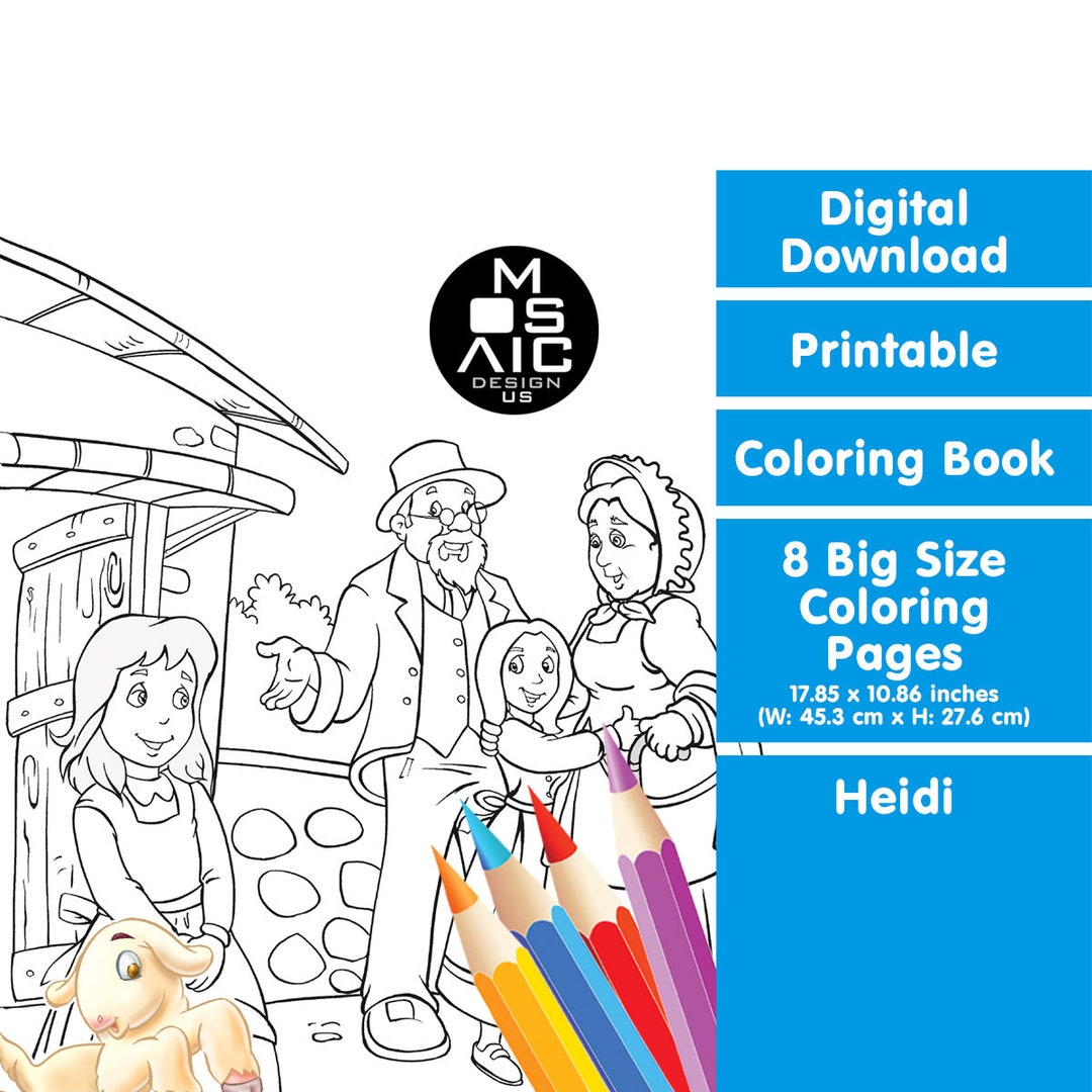 Heidi Coloring Pages, Printable, Heidi Fairy Tale Coloring Book, PDF ...