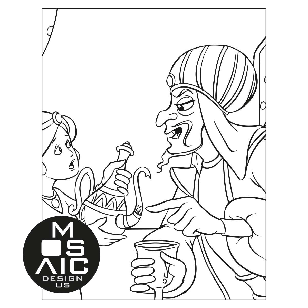 Aladdin and the Magic Lamp Coloring Pages Printable Fairy - Etsy