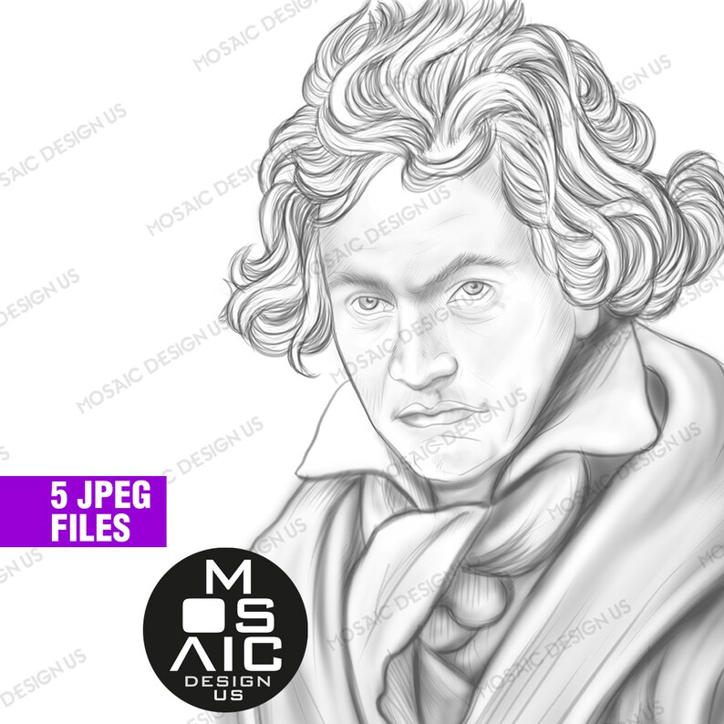 Beethoven Coloring Pages Ludwig Van Beethoven Drawing Music - Etsy
