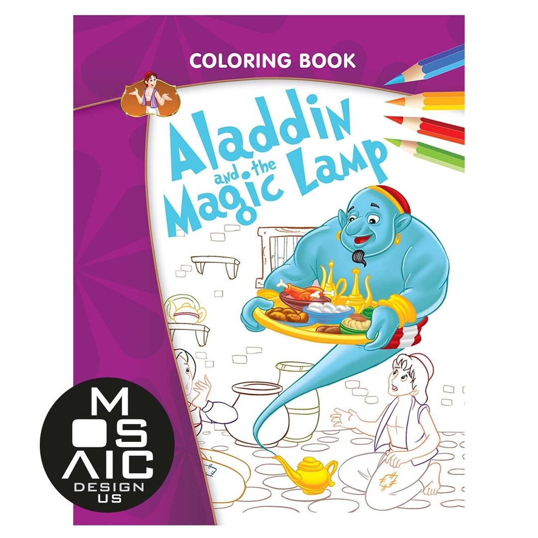 Aladdin and the Magic Lamp Coloring Pages Printable Fairy - Etsy