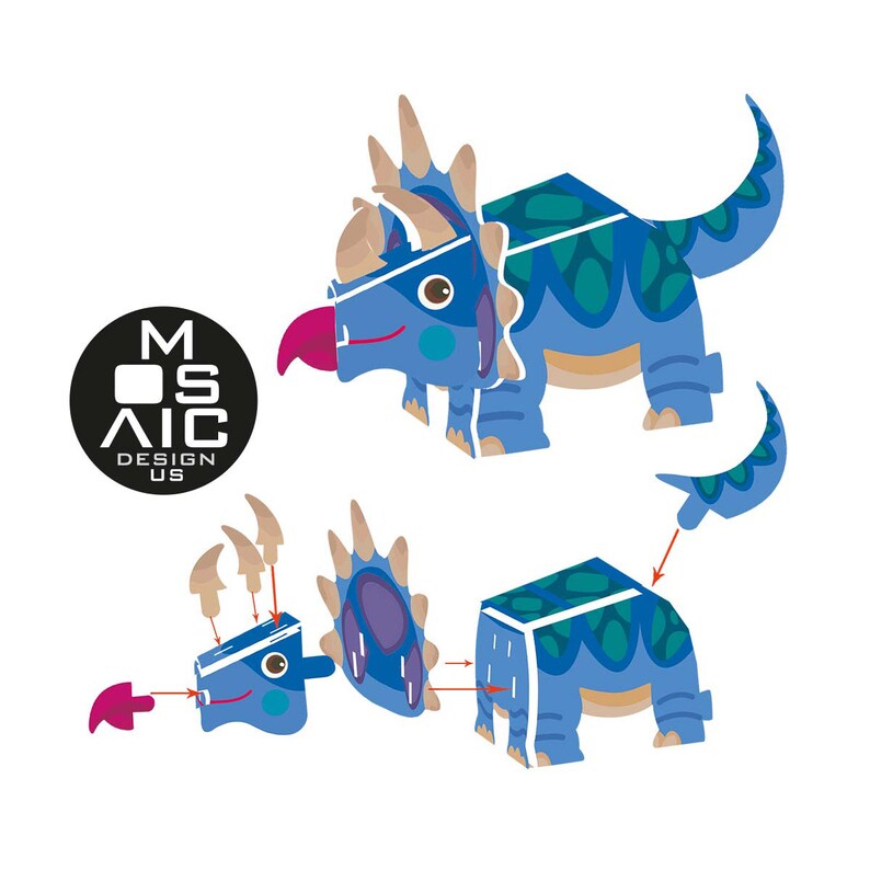Printable, Papercraft, 3D Dinosaurs, Paper Models, Handmade, 6 ...