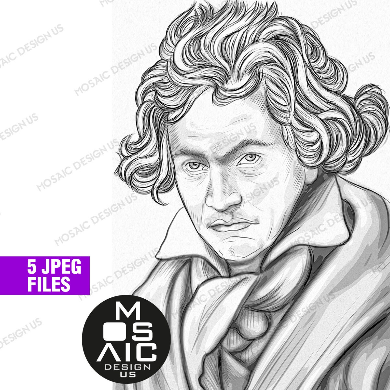 Beethoven Coloring Pages Ludwig Van Beethoven Drawing Music - Etsy