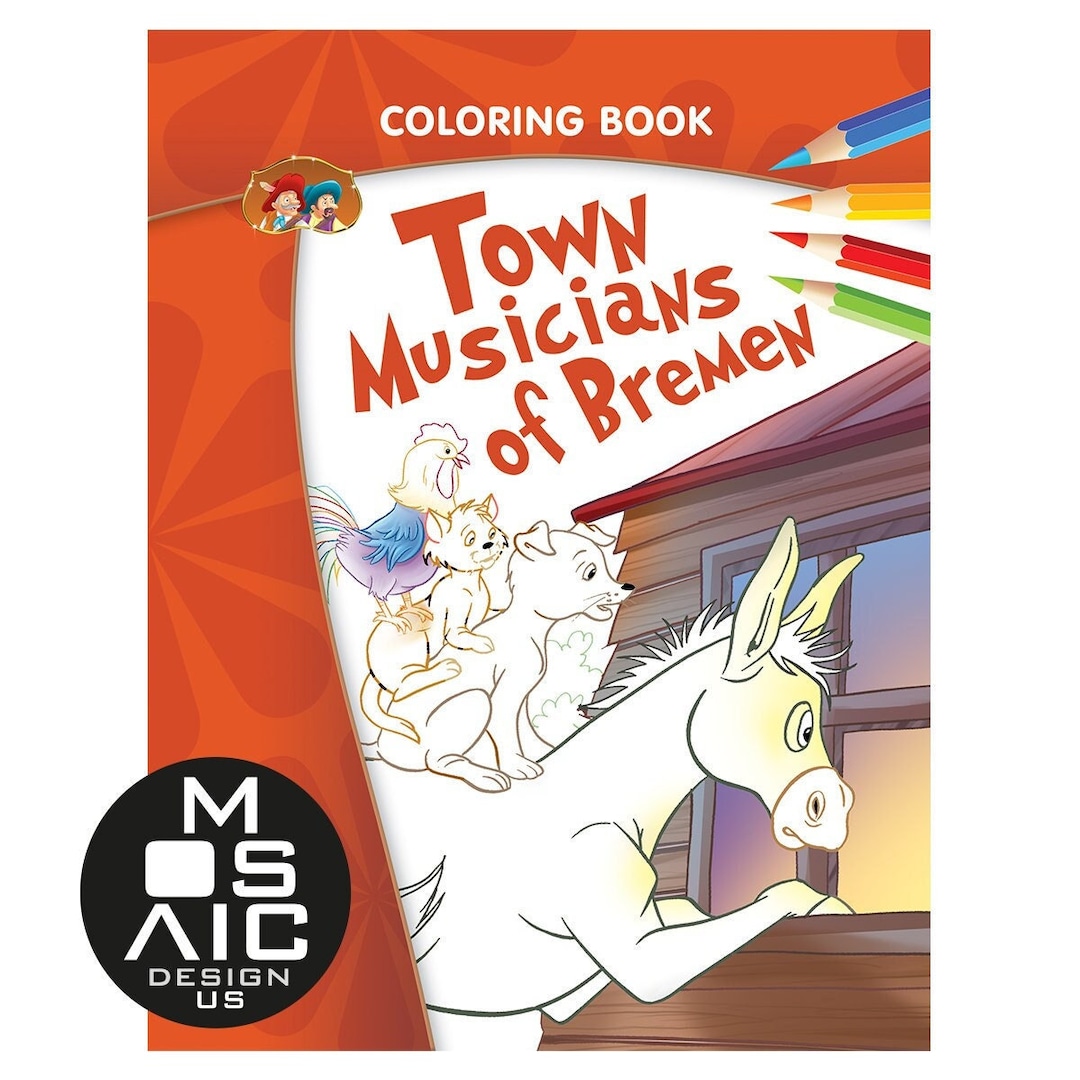 Town Musicians of Bremen Coloring Pages Printable Download - Etsy