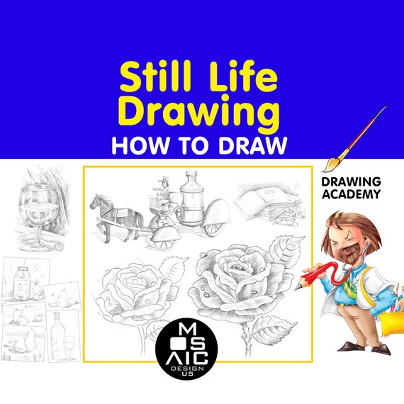 How to Draw Still Life Drawing Step-by-step Guide Flowers - Etsy New ...