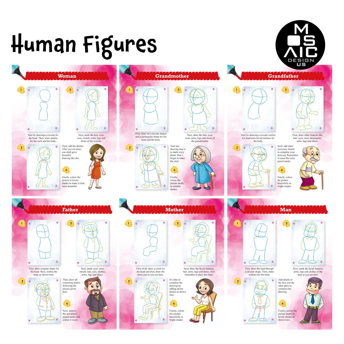 Printable Human Figures How to Draw Step-by-step Guide - Etsy