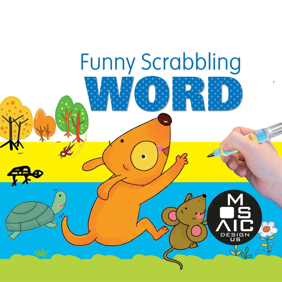 Druckbares Arbeitsblatt, lustiges Scrabbling Wort, Übungsbuch ...
