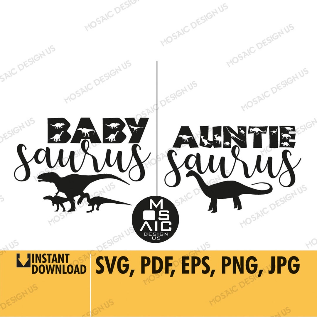 Bebé Saurus svg, tía saurus svg, familia a juego svg, archivos svg para ...