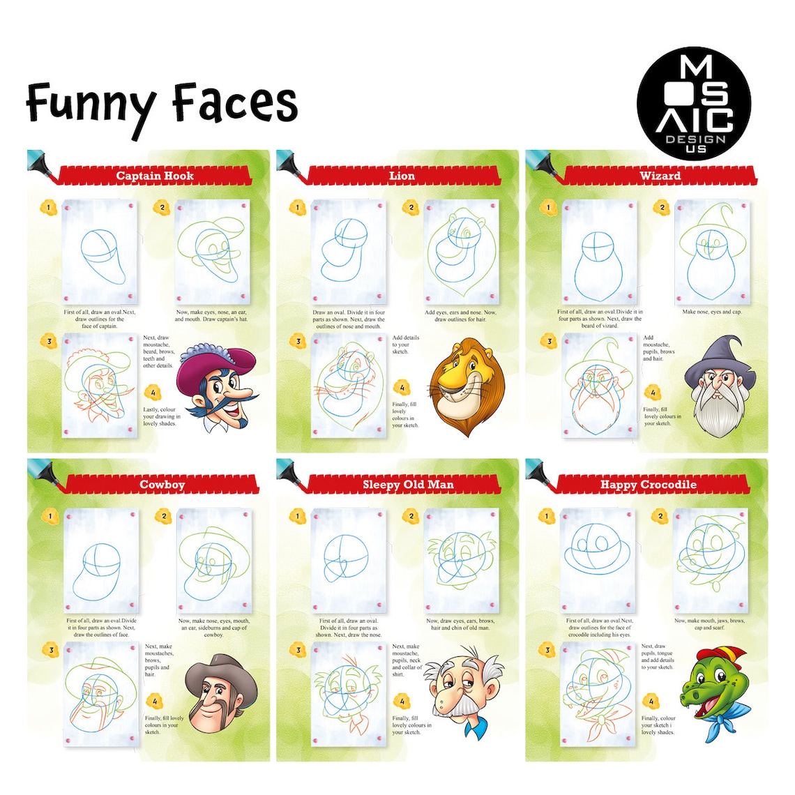 Printable Funny Faces How to Draw Step-by-step Guide - Etsy