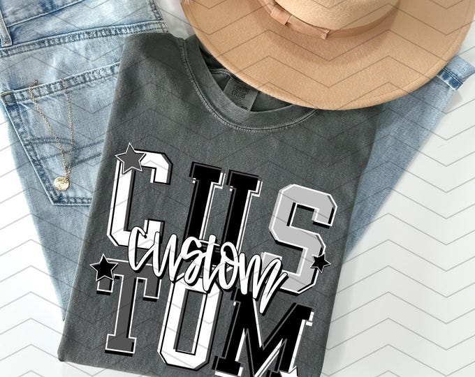 Custom Black & White PNG, Spirit Shirt, School Spirit, Back to School ...