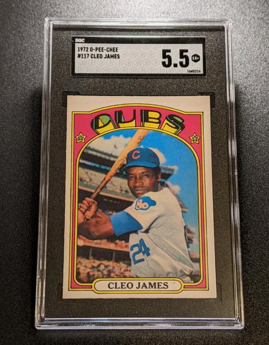 Rare 1972 O-pee-chee Cleo James #117 SGC 5.5, Chicago Cubs. Very Low ...