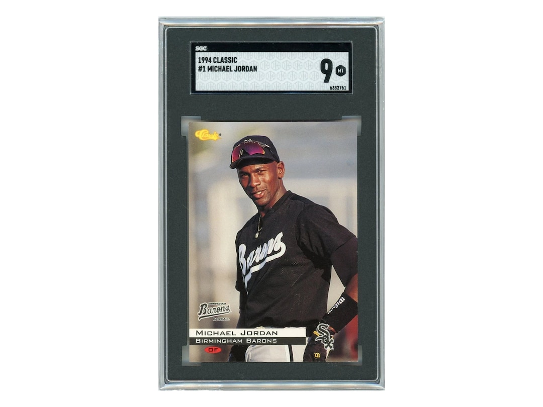 1994 Classic Michael Jordan RC #1 Birmingham Barons HOF SGC 9 Mint ...