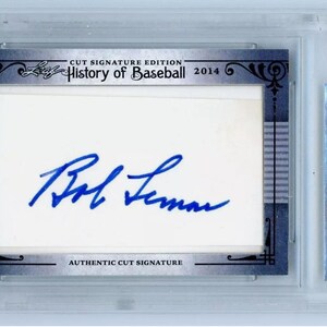 2014 Leaf Cut Signature Bob Lemon Autograph Hall of Fame Auto Cleveland ...