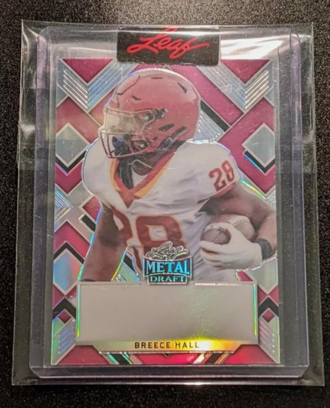 2022 Breece Hall Rookie Card 1/1 Leaf Metal Draft Pink Prismatic Proof ...