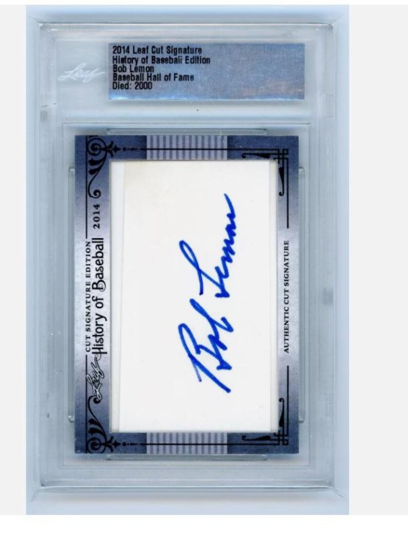2014 Leaf Cut Signature Bob Lemon Autograph Hall of Fame Auto Cleveland ...