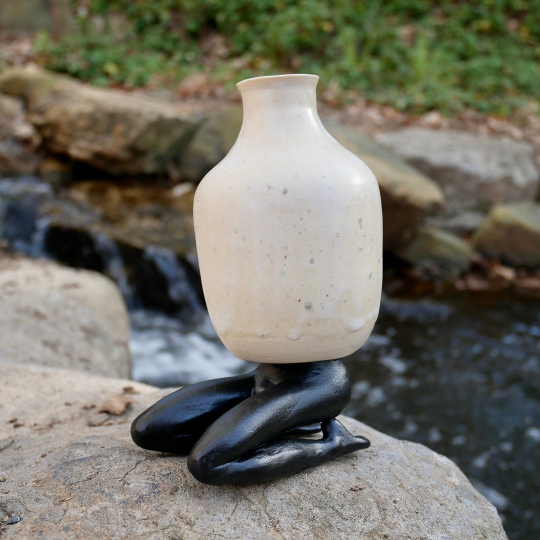 Hand-sculpted Human Figurative Vase | Fine Art Ceramic | Modern Home ...