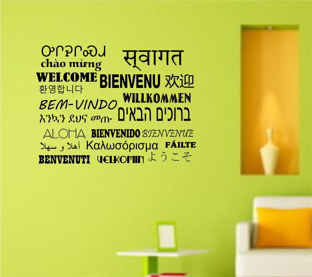 Welcome in 20 Languages Quote Version DD101 Wall Vinyl Decal Sticker ...