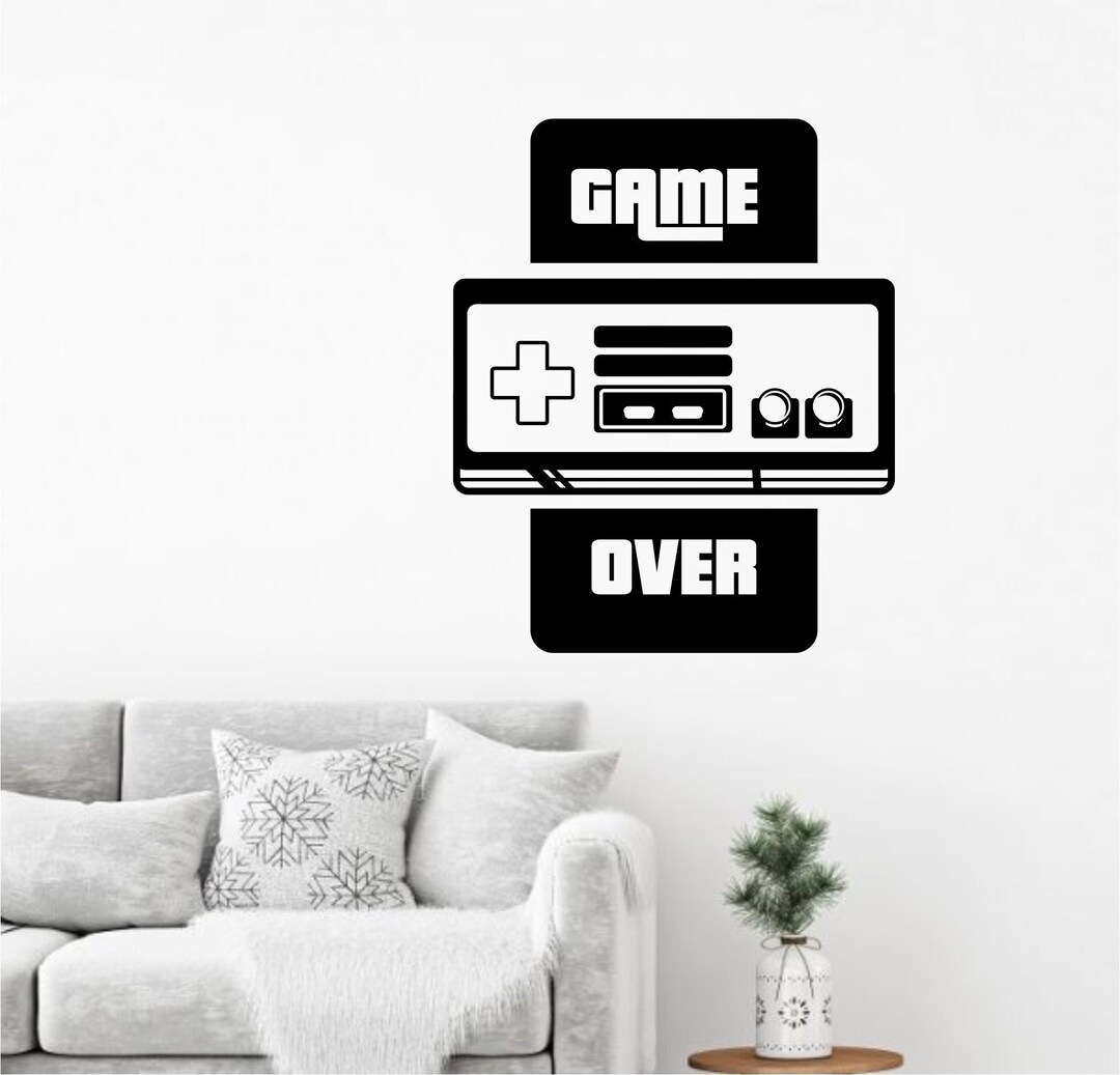 Game Over Video Game Gamer Decal Sticker Wall Boy Girl Teen Child - Etsy