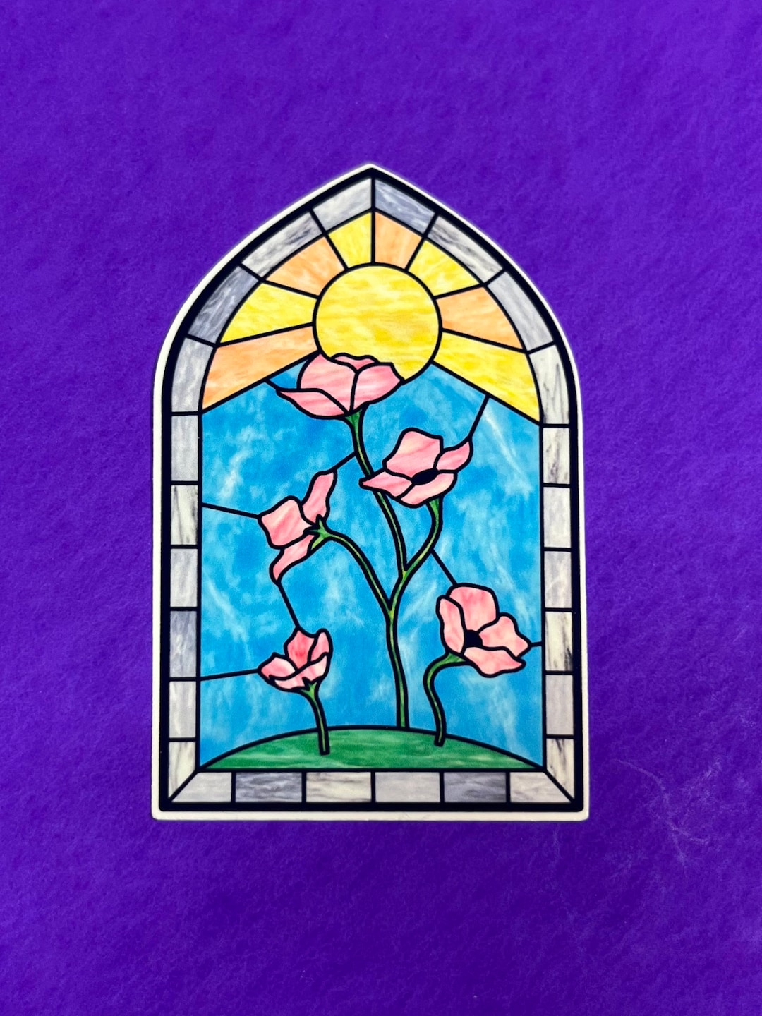 Faux Stained Glass Window Vinyl Sticker - Etsy