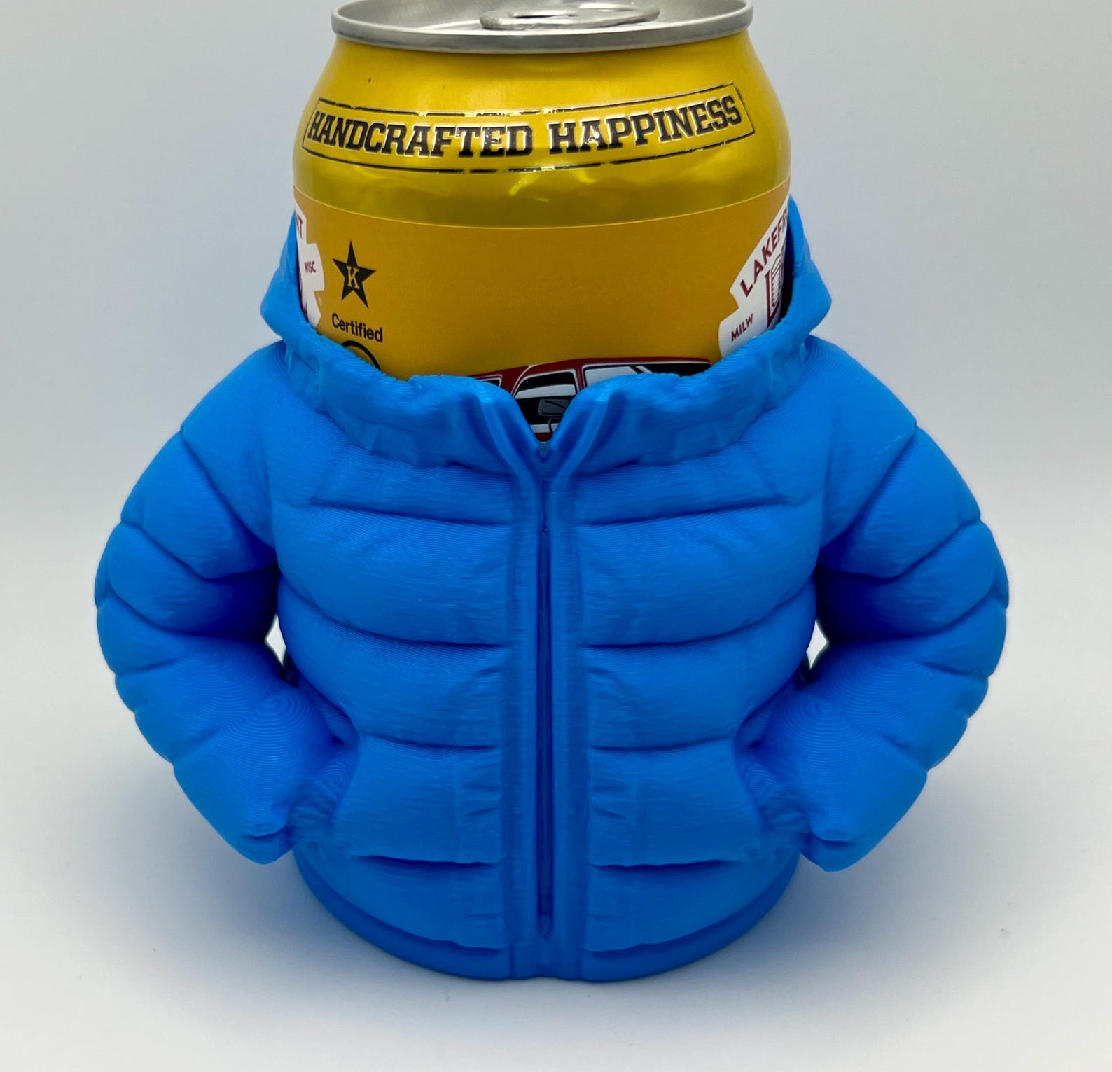 Puffy Jacket Can Cooler | 3D Printed Winter Coat Coozie for Beer & Soda ...