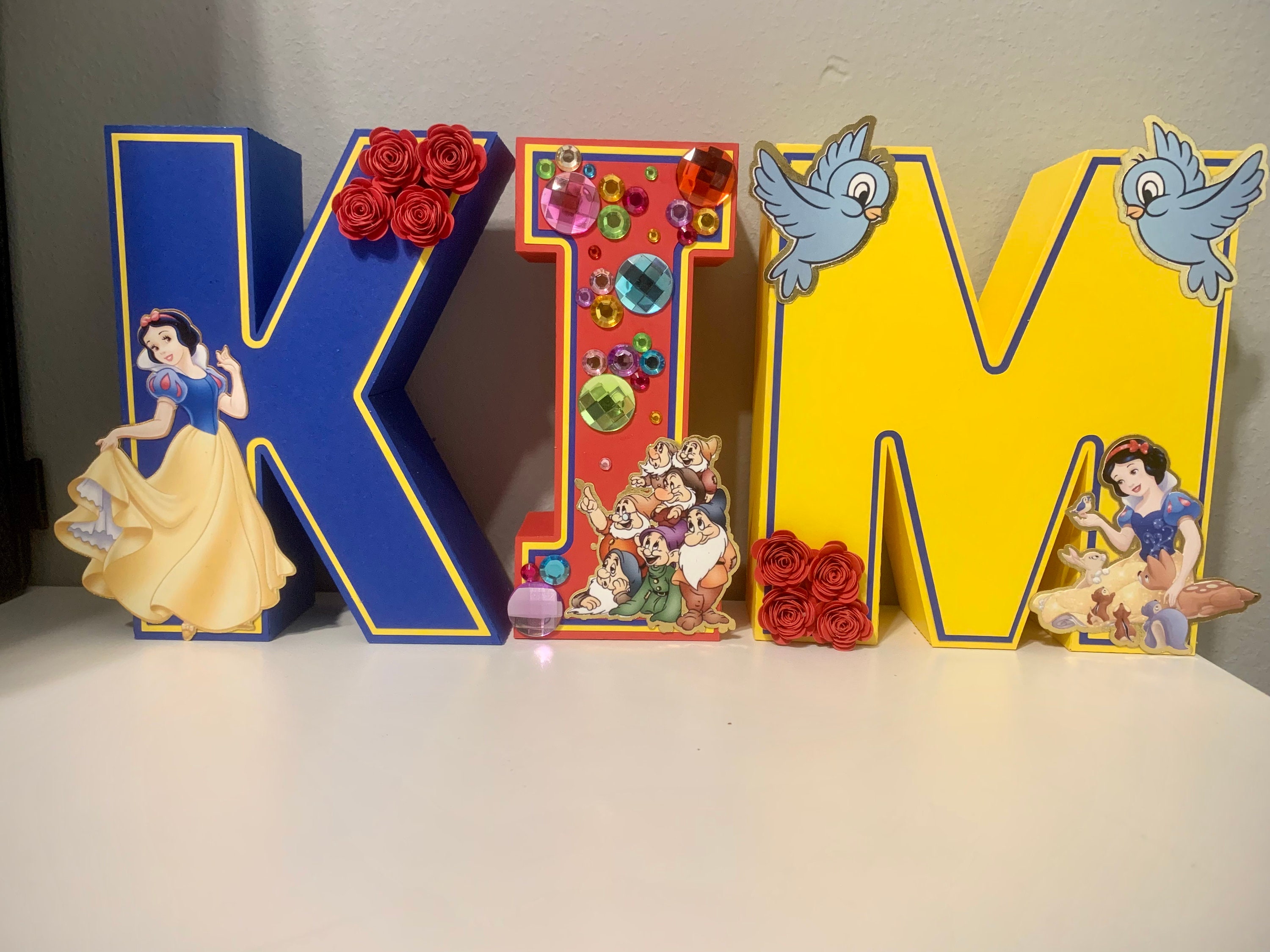 Custom Snow White 3D Letters - Etsy