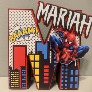 Spider Man Themed 3D Letters - Etsy