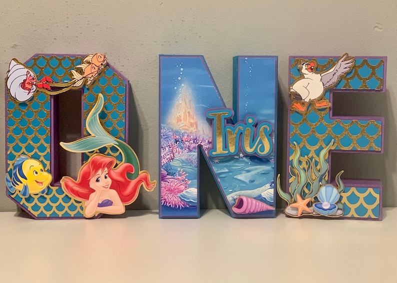 Mermaid Ariel Inspired 3D Letters - Etsy