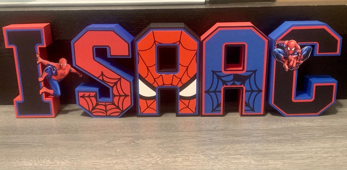 Spider Man Themed 3D Letters - Etsy