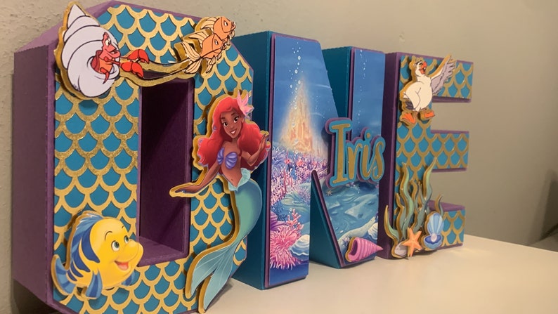 Mermaid Ariel Inspired 3D Letters - Etsy