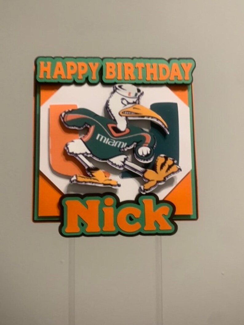 University of Miami Cake Topper - Etsy