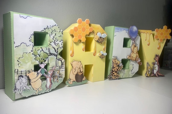 Vintage Winnie the Pooh Inspired 3D Letters - Etsy