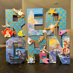 Mermaid Ariel Inspired 3D Letters - Etsy