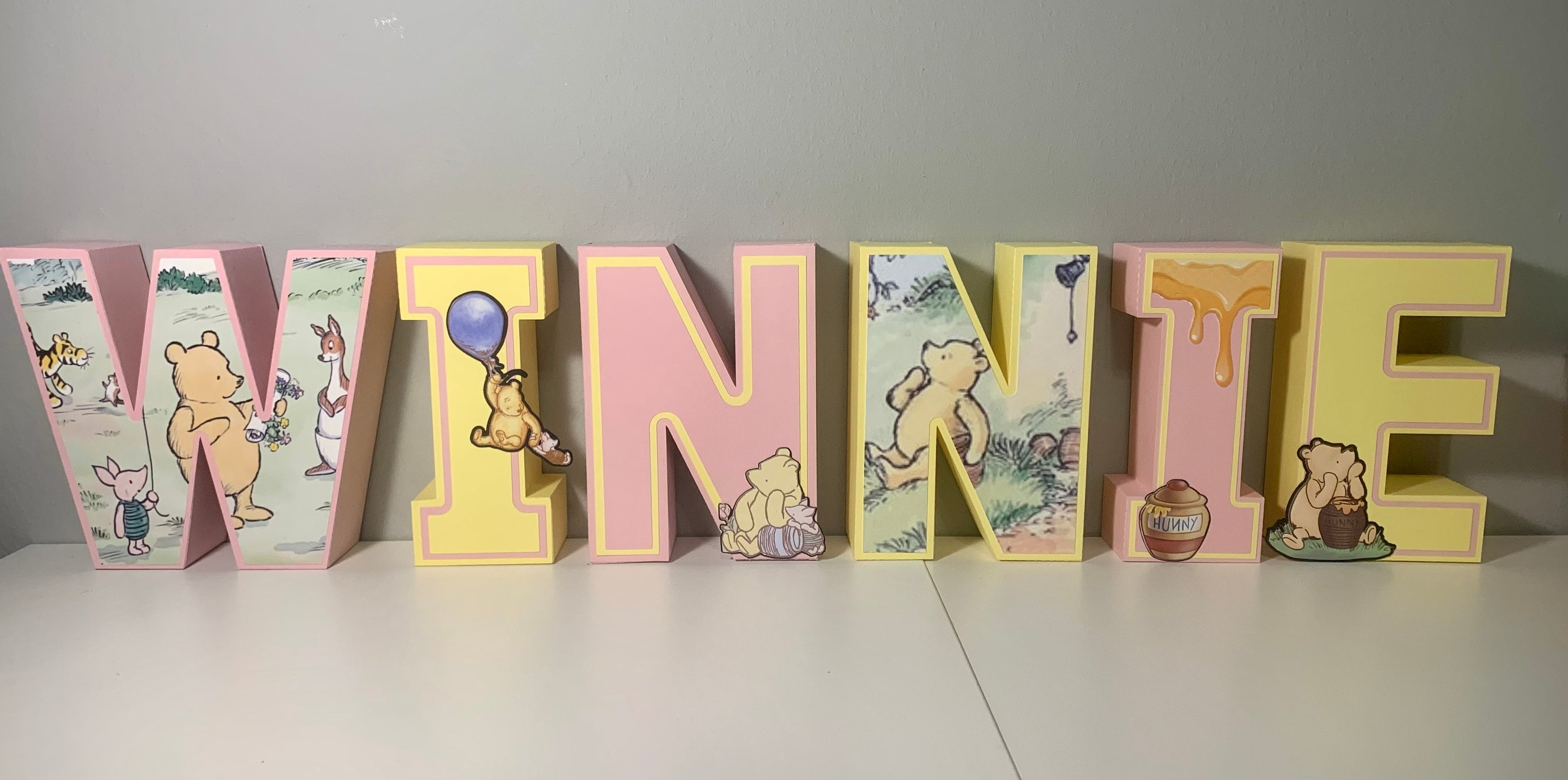 Vintage Winnie the Pooh Inspired 3D Letters - Etsy