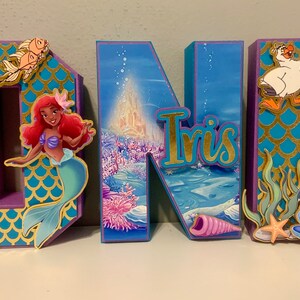 Mermaid Ariel Inspired 3D Letters - Etsy