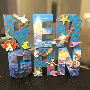 Mermaid Ariel Inspired 3D Letters - Etsy
