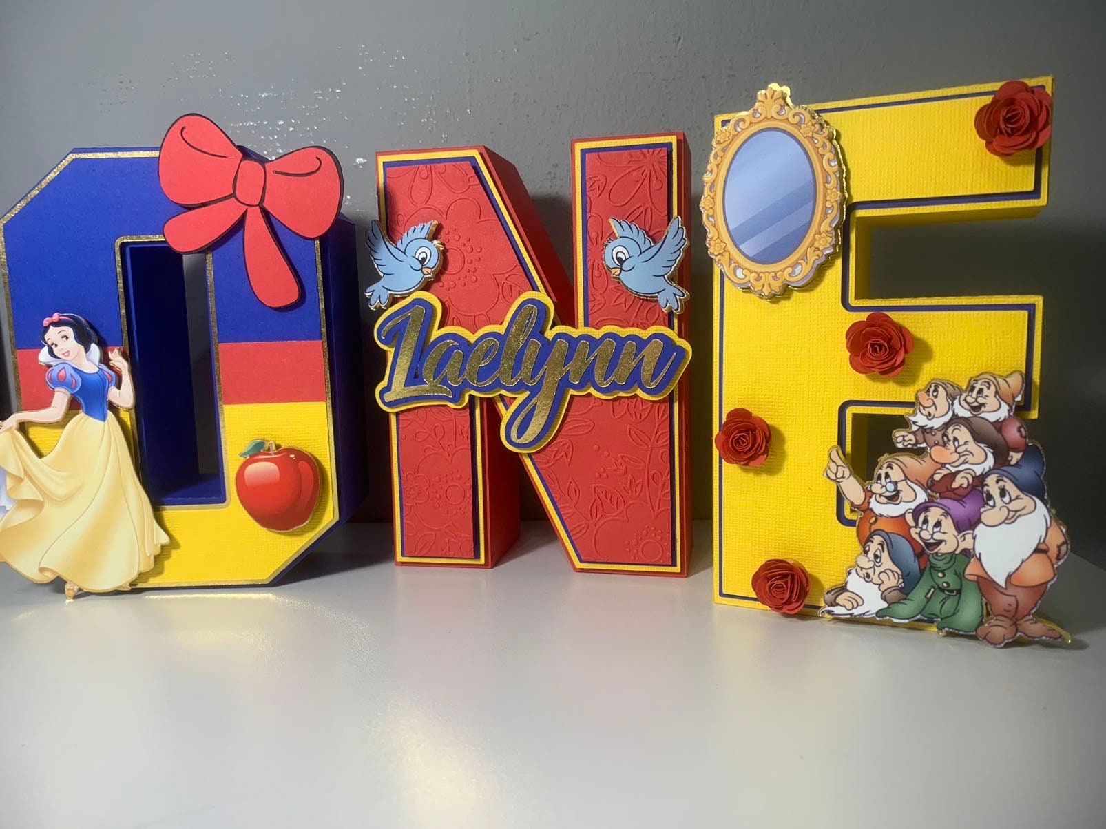 Custom Snow White 3D Letters - Etsy