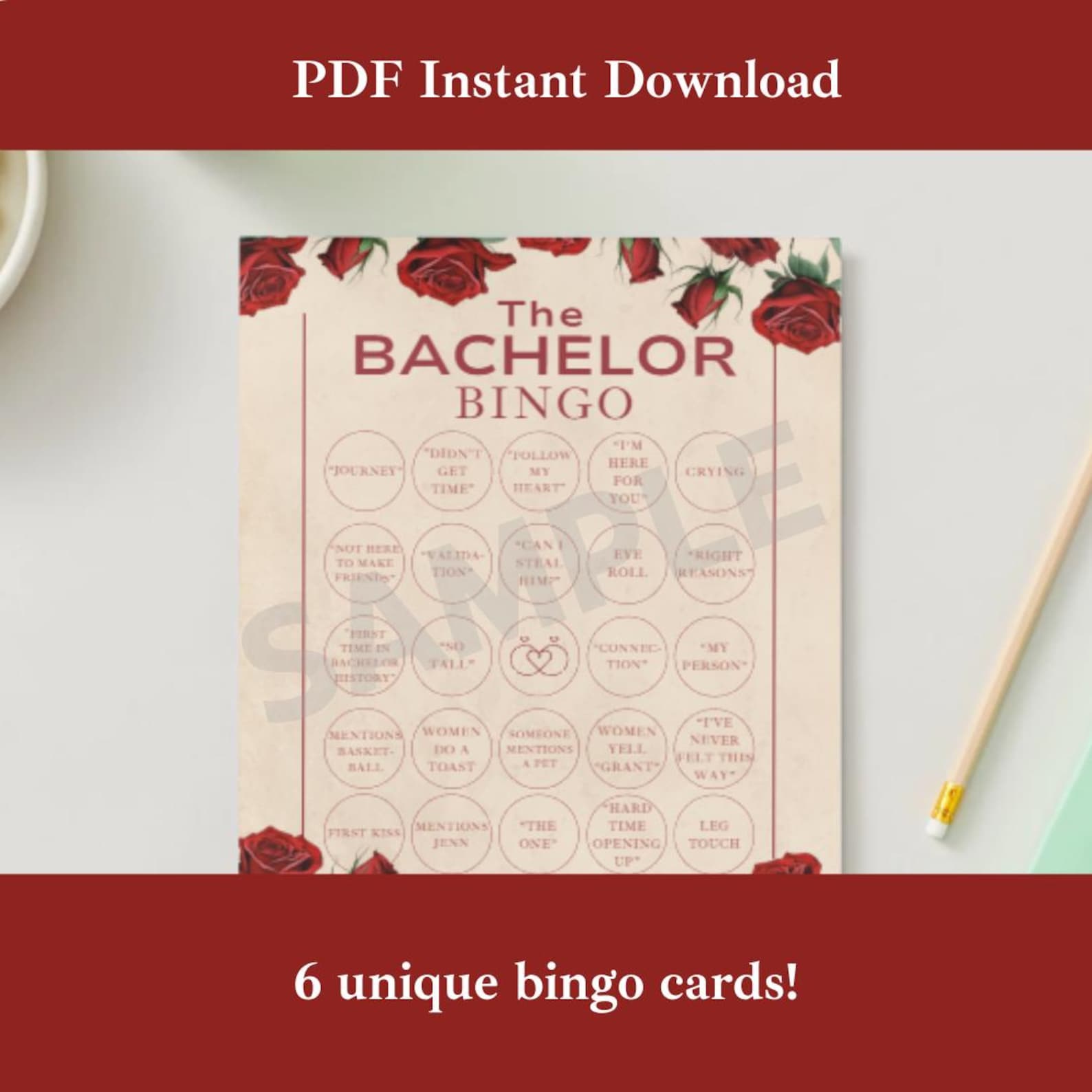 Bachelor Night Bingo! | Season 29 | Bachelor Bingo Printable | PDF ...