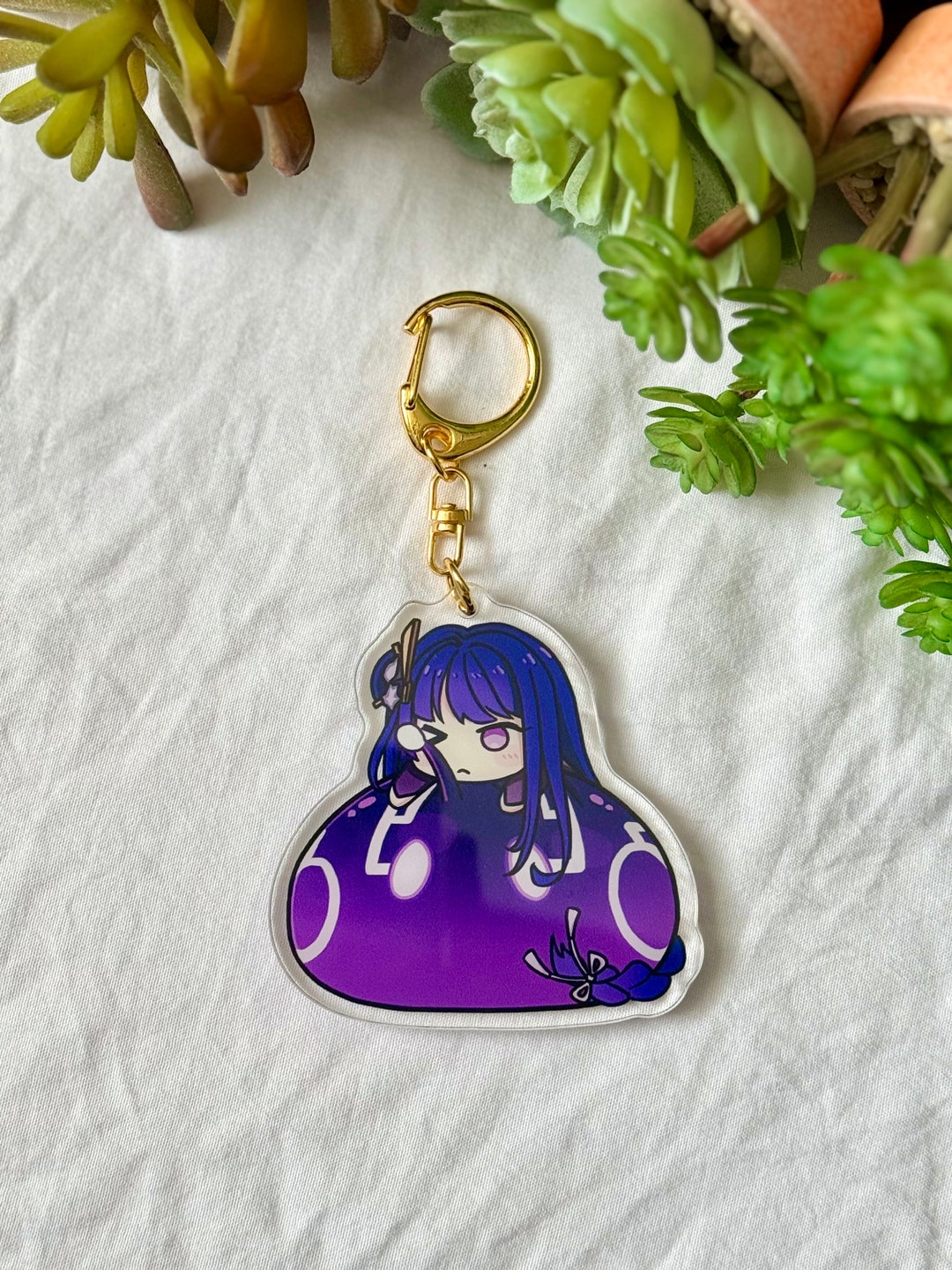 Genshin Impact Raiden Shogun Slime Keychain - Etsy
