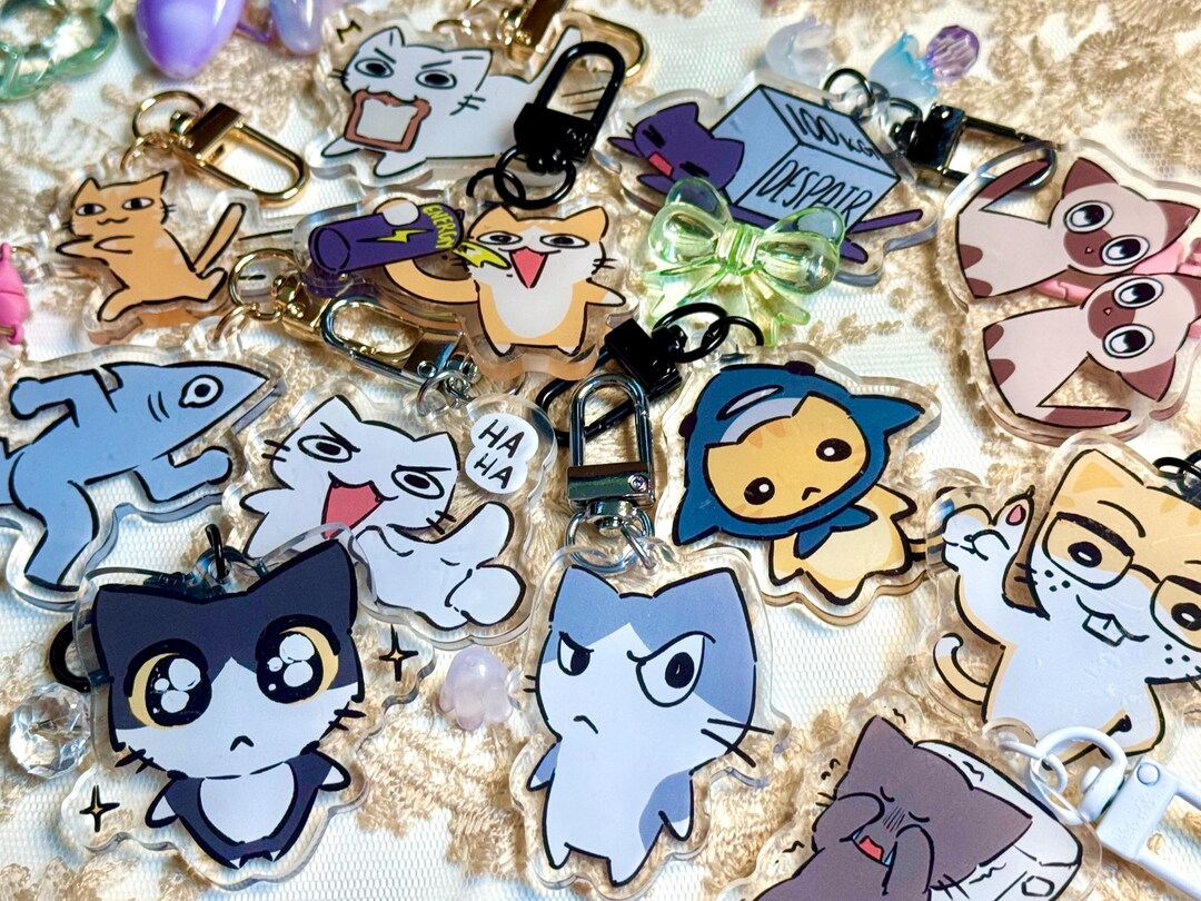 Silly Kitties 2” Acrylic Charms - Etsy