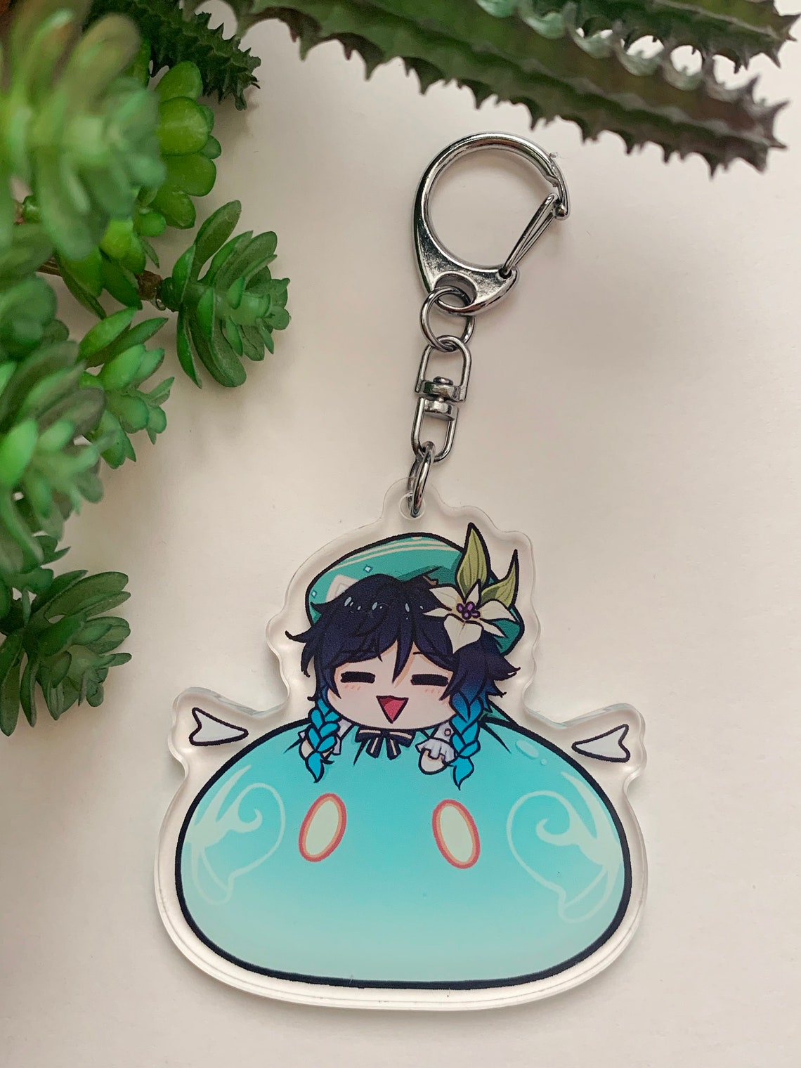 Genshin Impact Venti Slime Keychain - Etsy