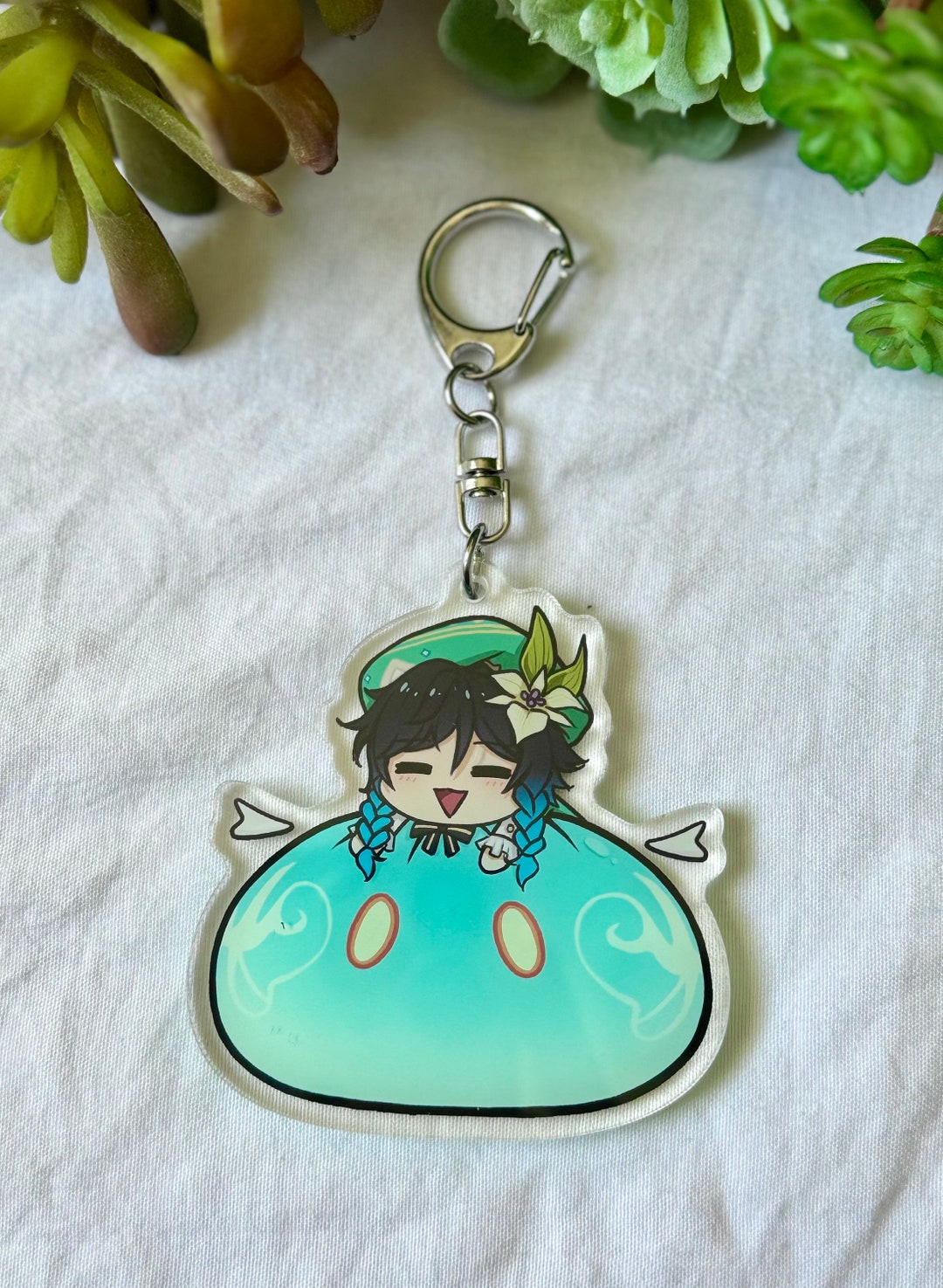 Genshin Impact Venti Slime Keychain - Etsy