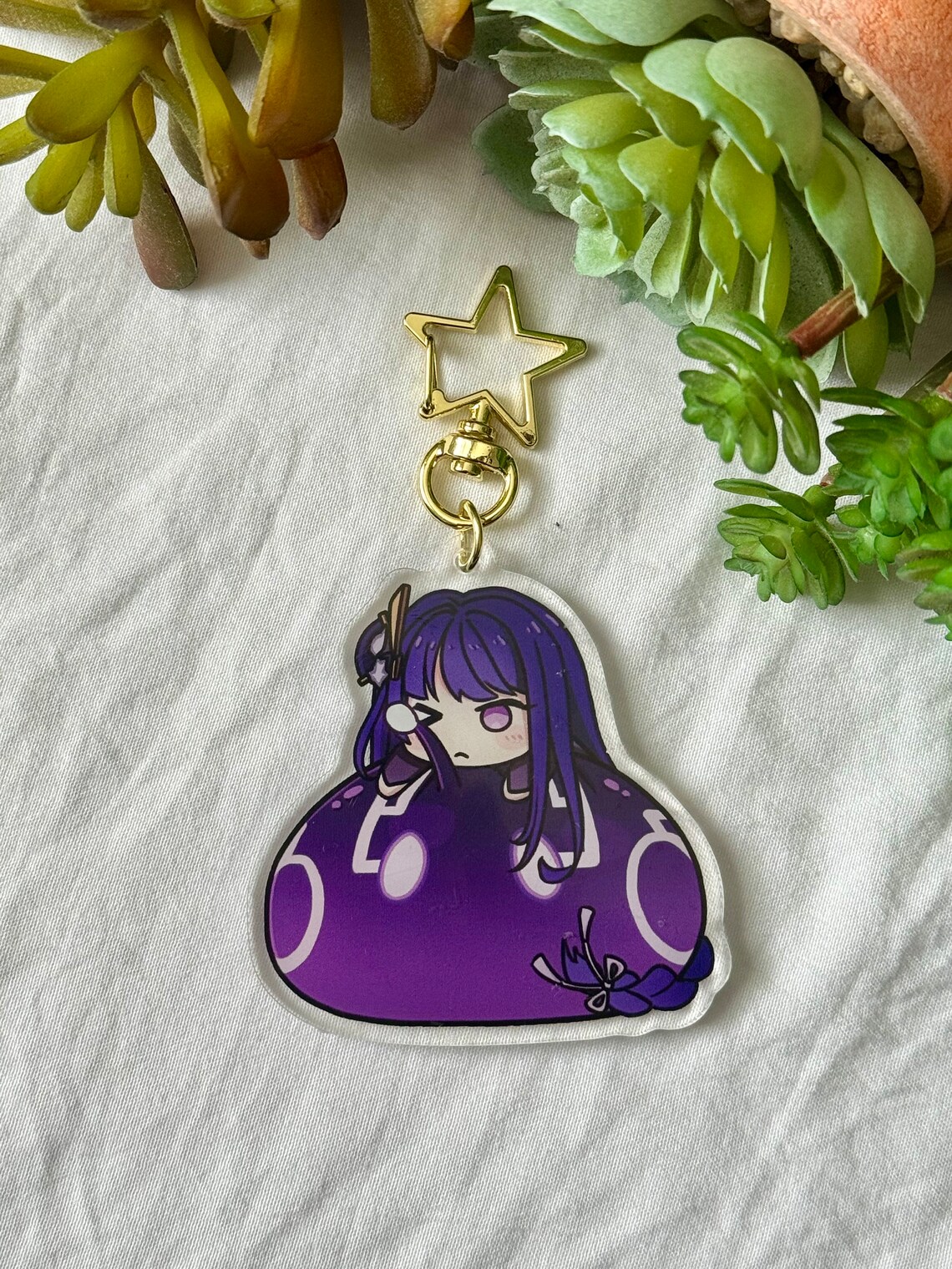 Genshin Impact Raiden Shogun Slime Keychain - Etsy