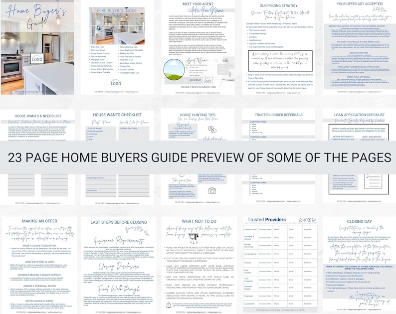 Home Buyers Guide Buyers Packet Templates for Realtors - Etsy