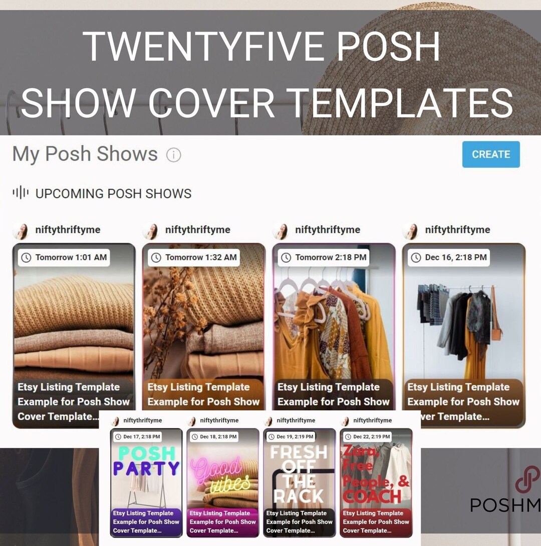 Posh Show Cover Image, Cover Template, Canva Template, Poshmark Live ...
