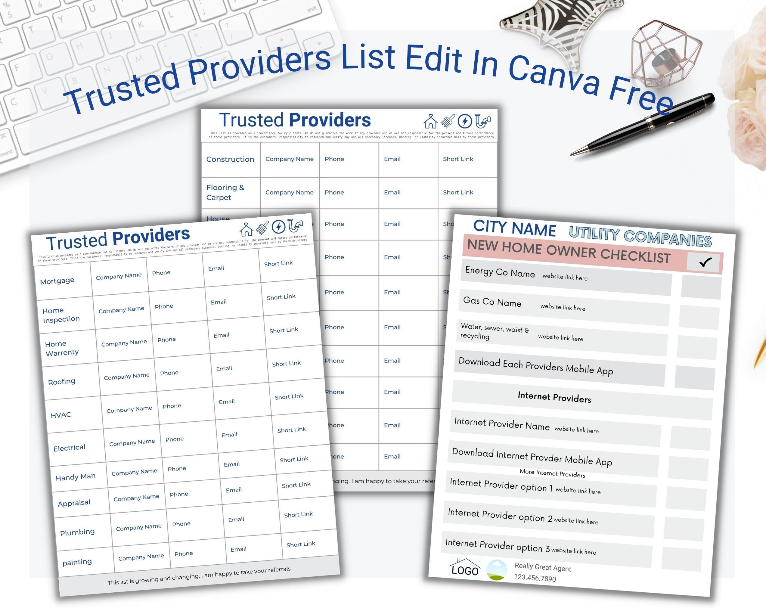 Trusted Providers List | Untility List | Realtor Marketing | Sellers ...