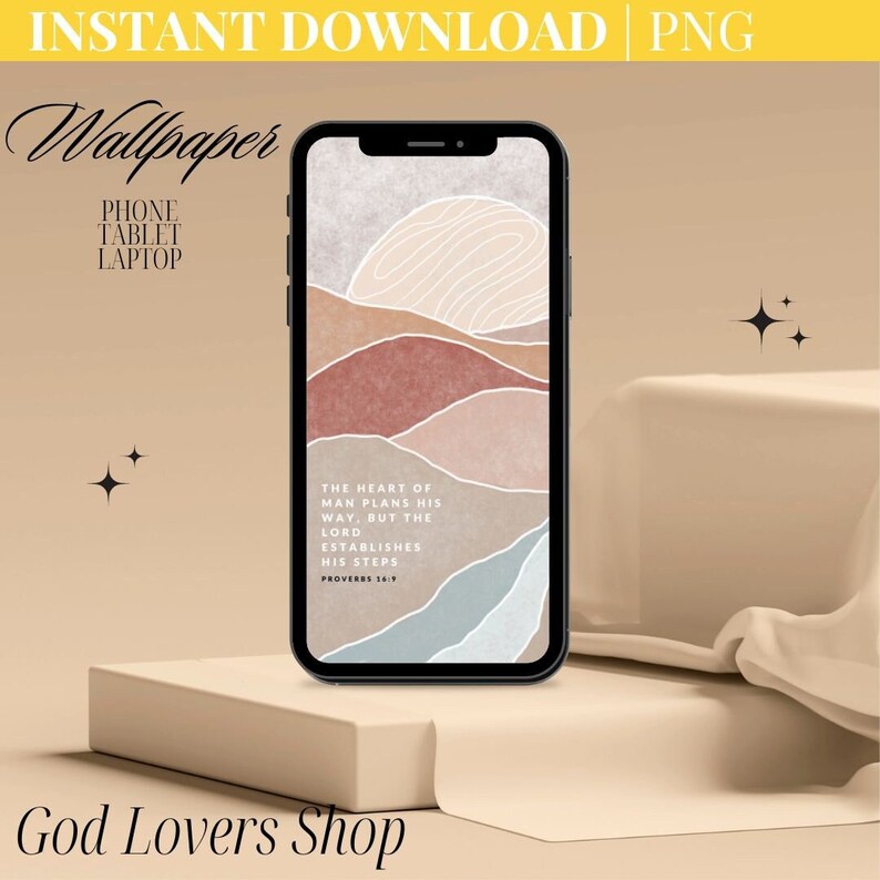 Proverbs 16:9 Bible Verse Wallpaper | Digital Art | Inspirational Faith ...