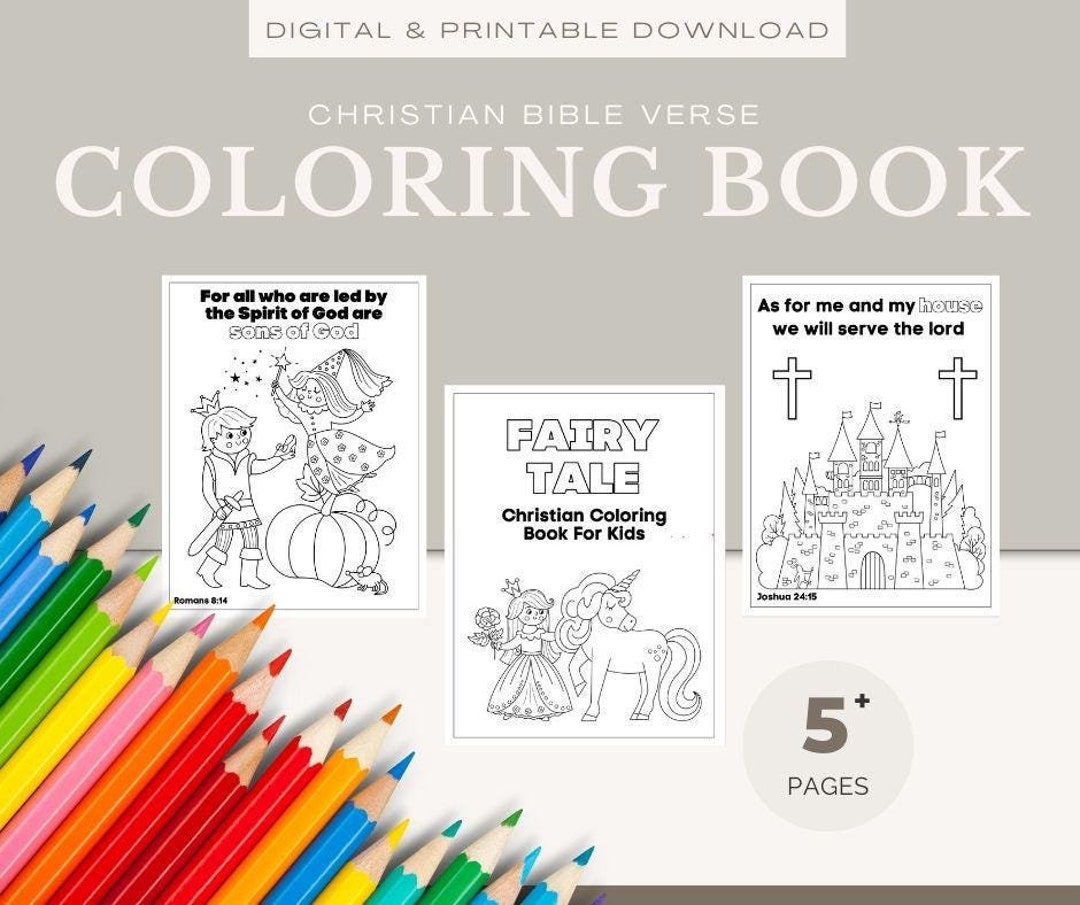 Fairy Tale Bible Verse Christian Coloring Book for Kids | Bible Verse ...