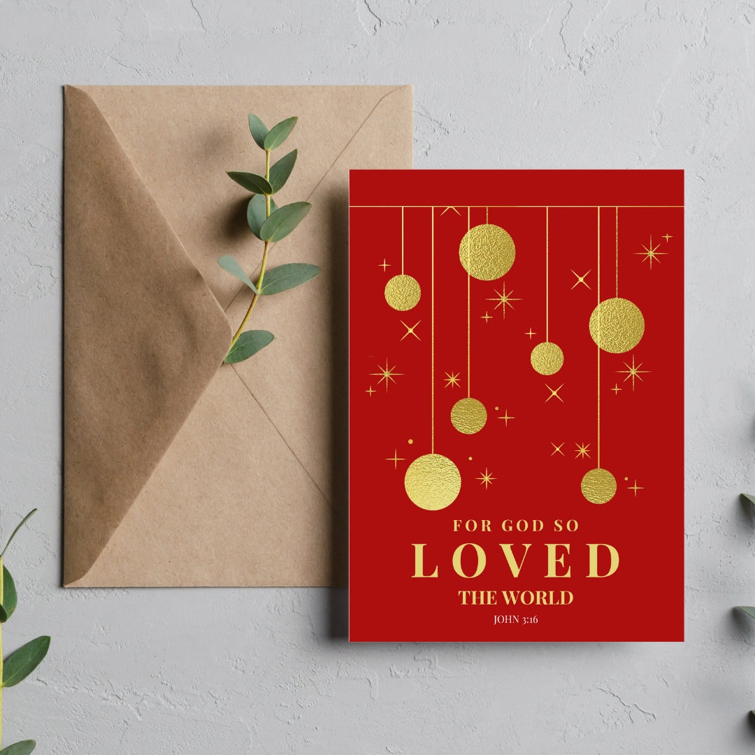 Printable Christian Christmas Card John 3:16 for God so Loved the World ...