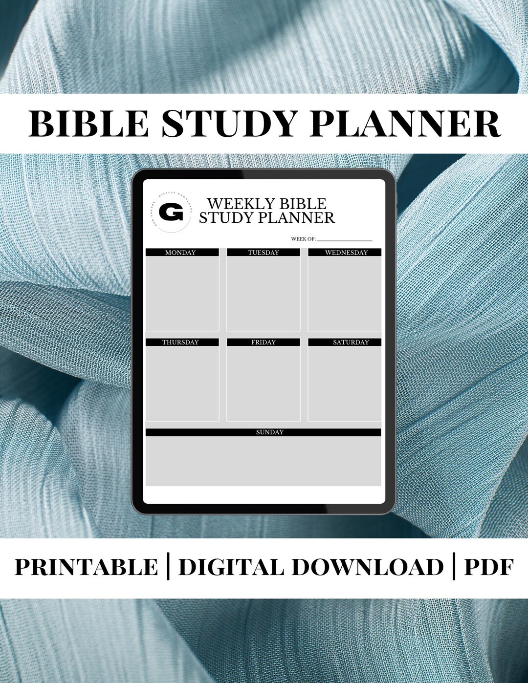 Weekly Bible Study Planner | Chapter Summary Template (PDF & Digital ...