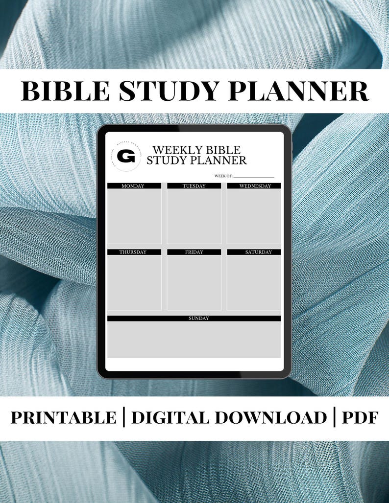 Weekly Bible Study Planner | Chapter Summary Template (PDF & Digital ...